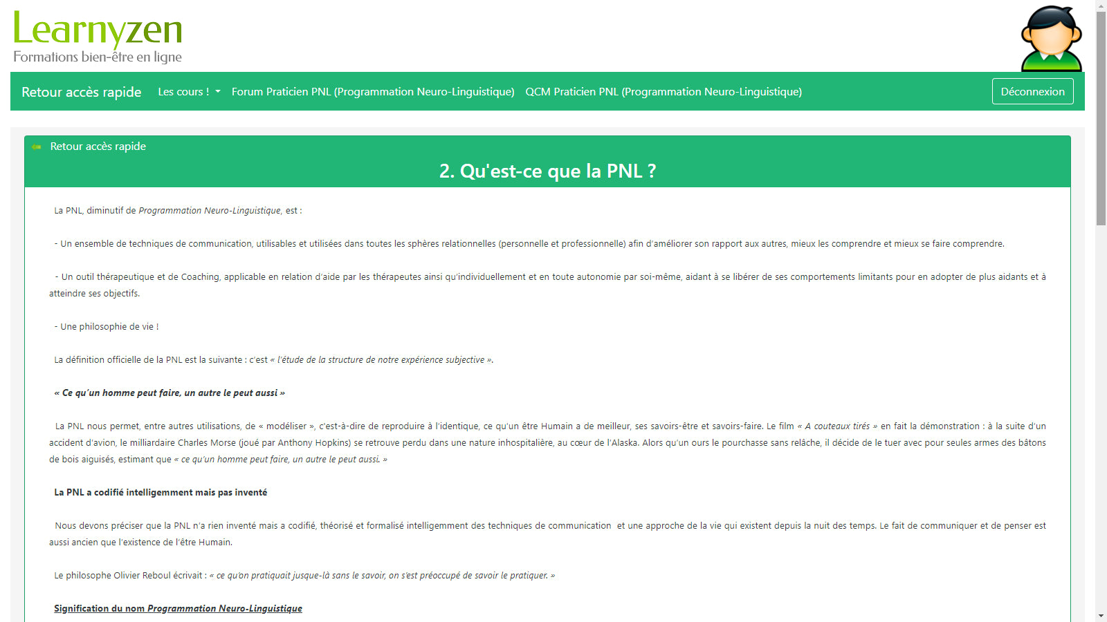 Formation PNL en ligne (Elearning), cours à distance par correspondance ...